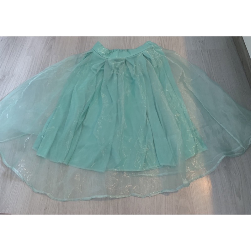 กระโปรงสีเขียว เอวสม็อค ยืดได้ ฟรีไซส์ | Shopee Thailand