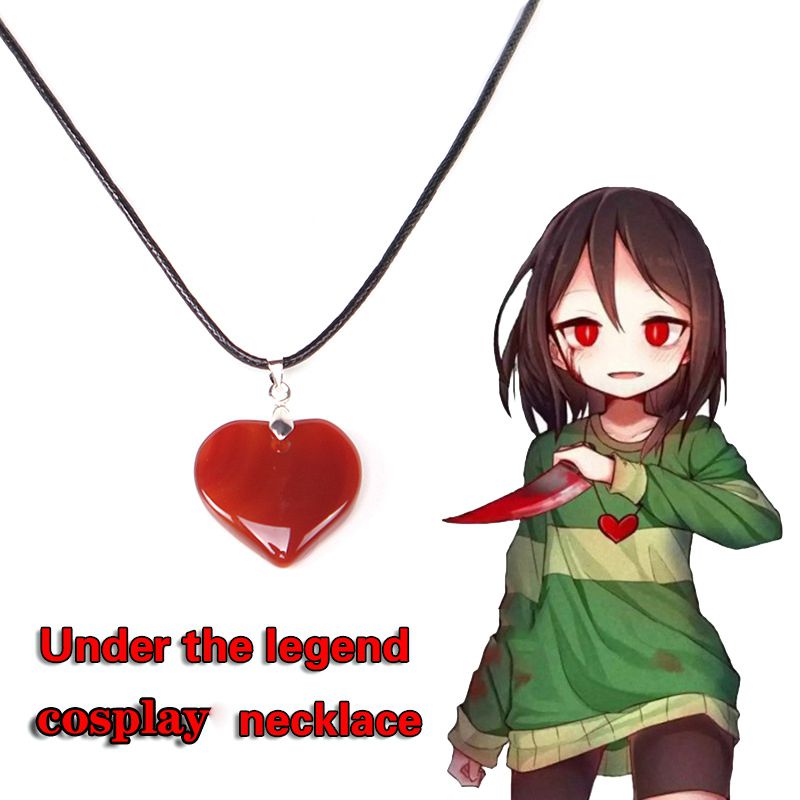 สร้อยคอคอสเพลย์ Undertale Chara Love Heart Cosp เส้นผ่าศูนย์กลางจี้เกม ...