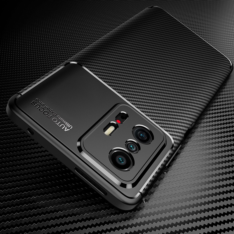 Xiaomi 11T / 11T Pro เกราะกันกระแทกหรูหราคาร์บอนไฟเบอร์ Hybrid Brush ...