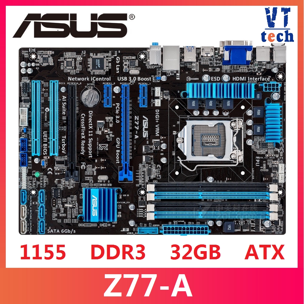 ASUS Z77-A เมนบอร์ดเดสก์ท็อป Z77 ซ็อกเก็ต LGA 1155 i3 i5 i7 DDR3 32G ATX UEFI BIOS ใช้เมนบอร์ดบน ...
