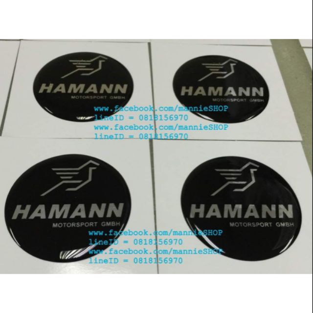 สติ๊กเกอร์ เทเรซิ่นนูนอย่างดี วงกลม คำว่า HAMANN MOTORSPORT GMBH ติดรถ ...