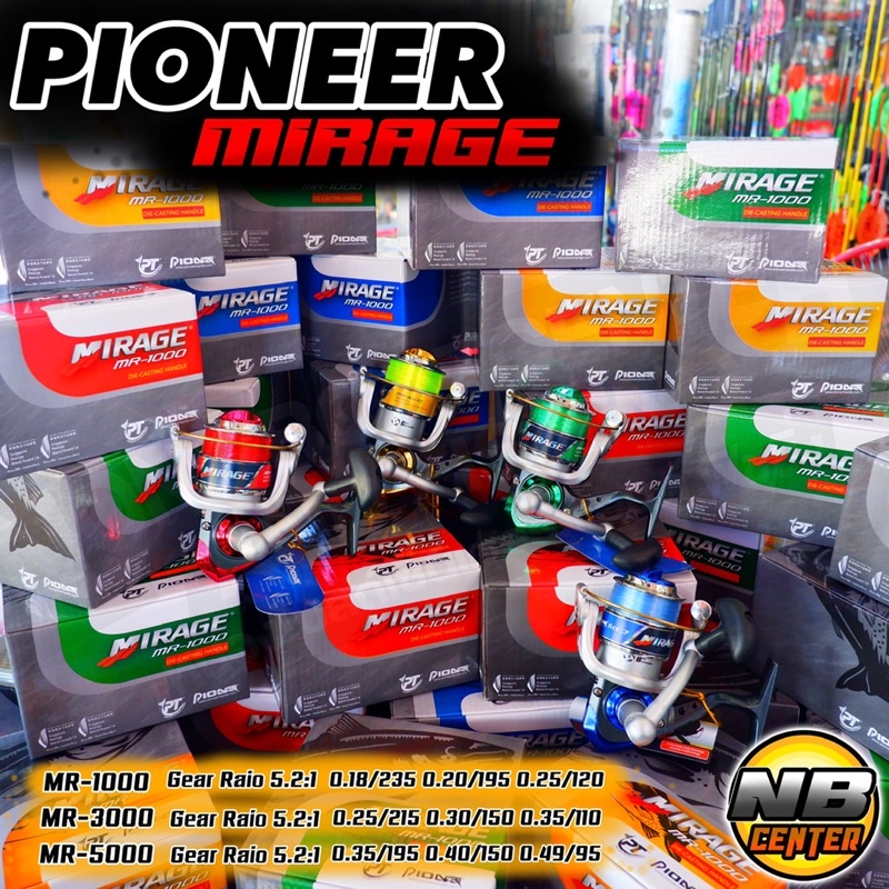 รอกสปินนิ่ง PIONEER MIRAGE เบอร์ 1000 3000 5000 มาพร้อมเอ็น | Shopee ...