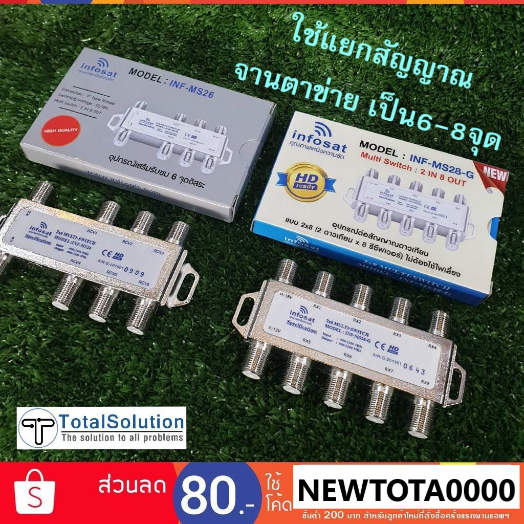 MULTISWITCH INFOSAT 2X6 2X8 ตัวแยกสัญญาณดาวเทียม เข้า 2 ออก 6 และ 8 ...