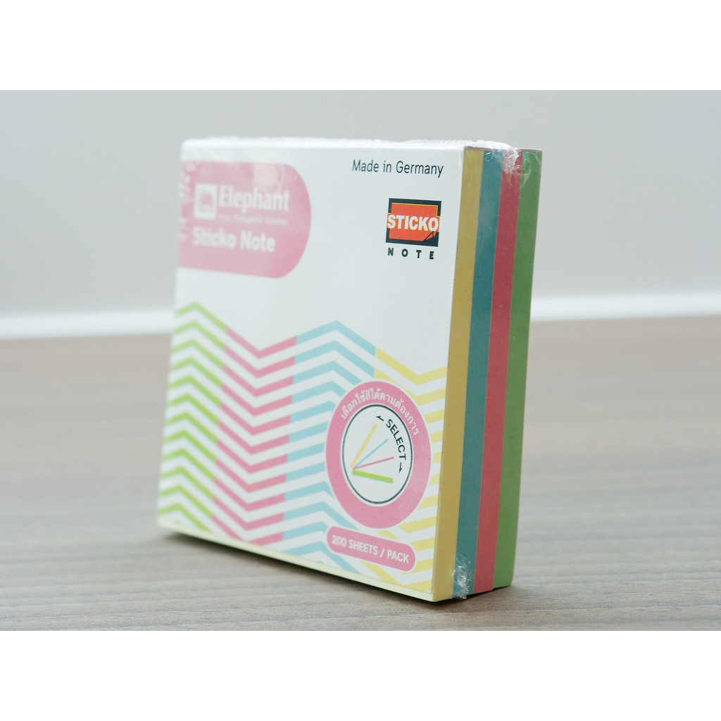 Elephant กระดาษโน๊ต กระดาษโน๊ตกาวในตัว พาสเทล 3x3 นิ้ว Sticko note ...