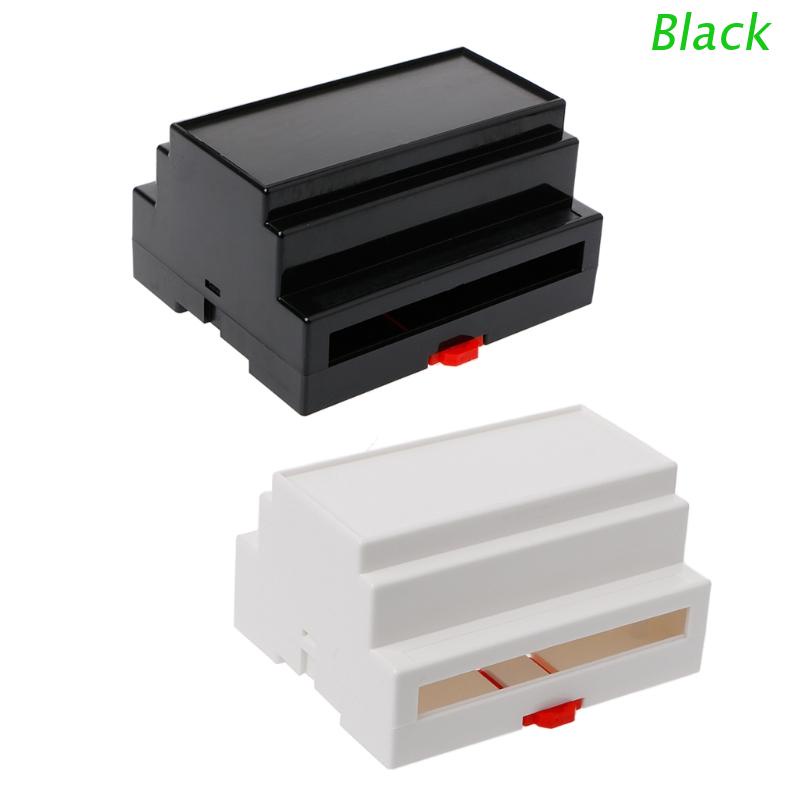 BLACK 107*87*59mm Black/White Plastic Din Rail Junction Box Electronic ...