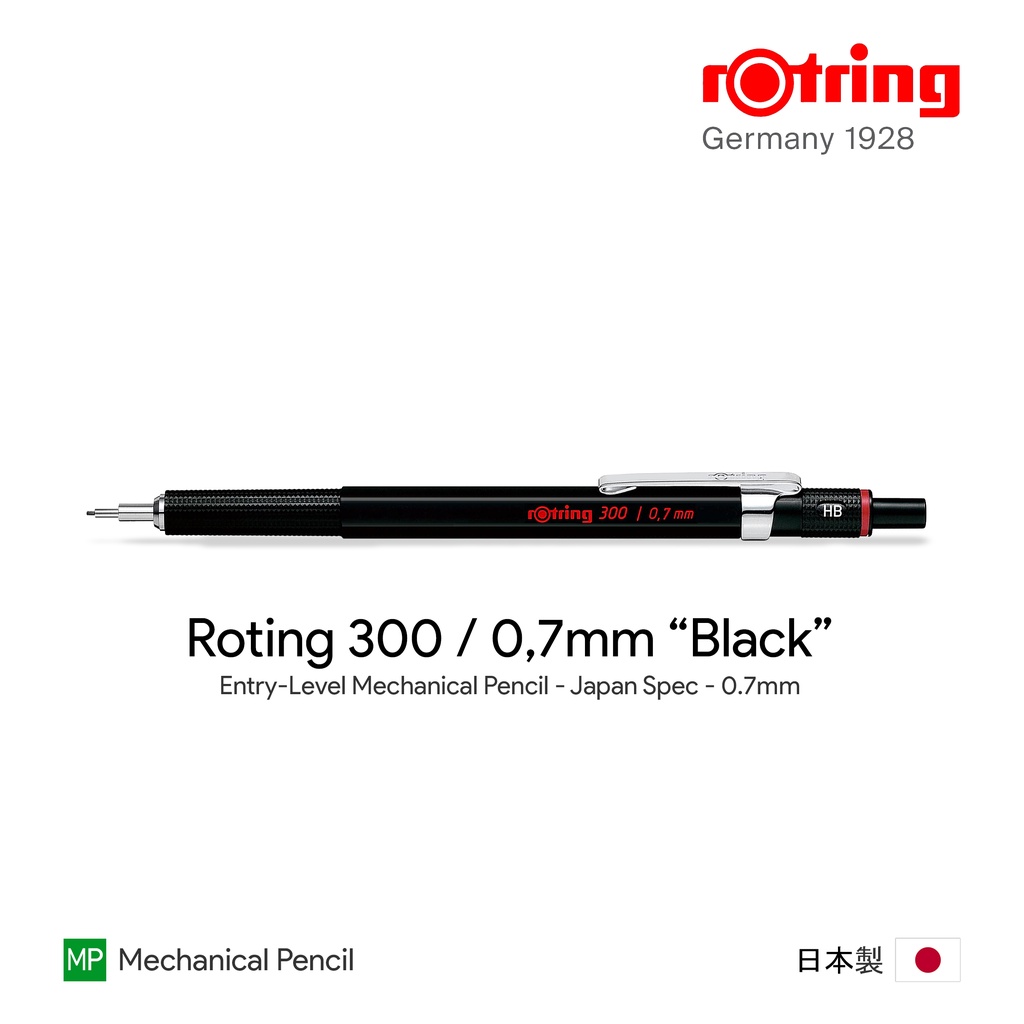 Rotring 300 "Black" 0.7mm Drafting Pencil - ดินสอกดรอตติ้ง 300 0.7 มม. ...