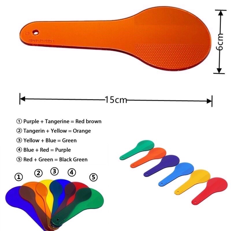 6 color paddles Sensory play ตัวช่วยในการเรียนรู้เรื่องสีสำหรับเด็ก ...