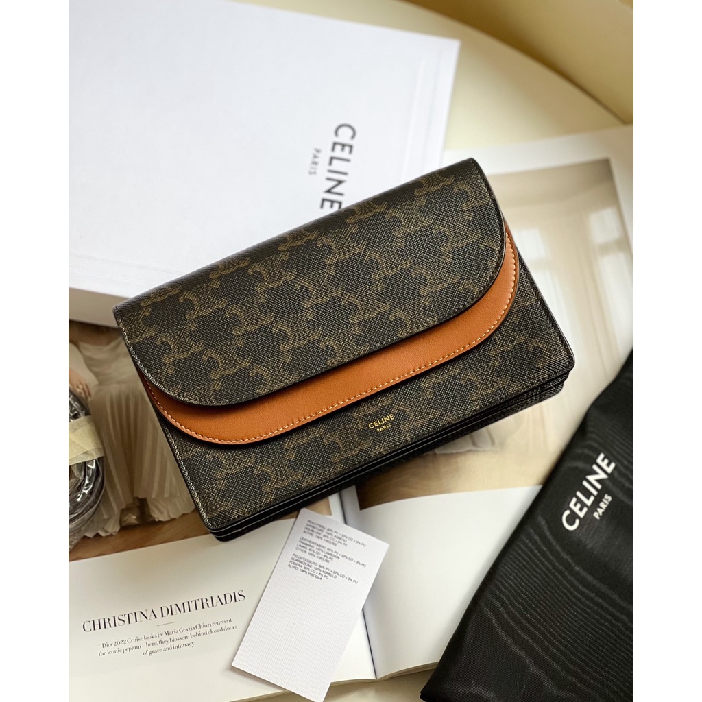 CELINE wallet on strap ของแท้ 100% [ส่งฟรี] | Shopee Thailand