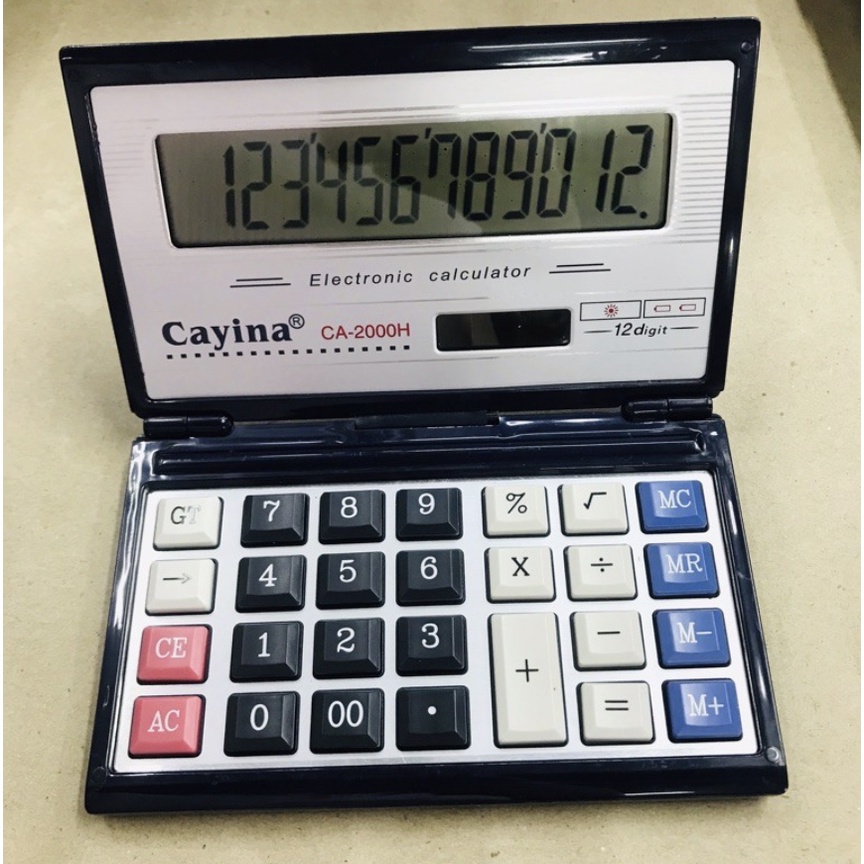 Cayina เครื่องคิดเลข พกพา เครื่องคิดเลขพับได้ ตั้งฃโต๊ะ ขนาดใหญ่ 12 ...