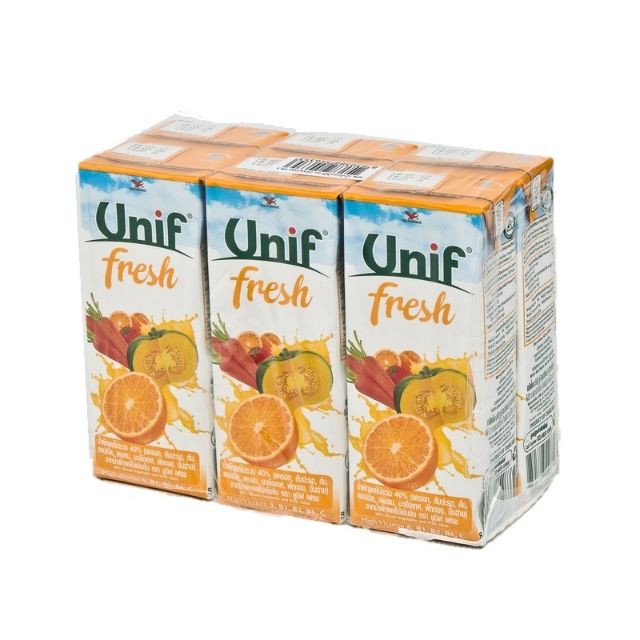 Unif ยูนิฟ น้ำผักผลไม้รวม40% ขนาด 250ml/กล่อง แพ็คละ6กล่อง Fresh (ขายดี ...