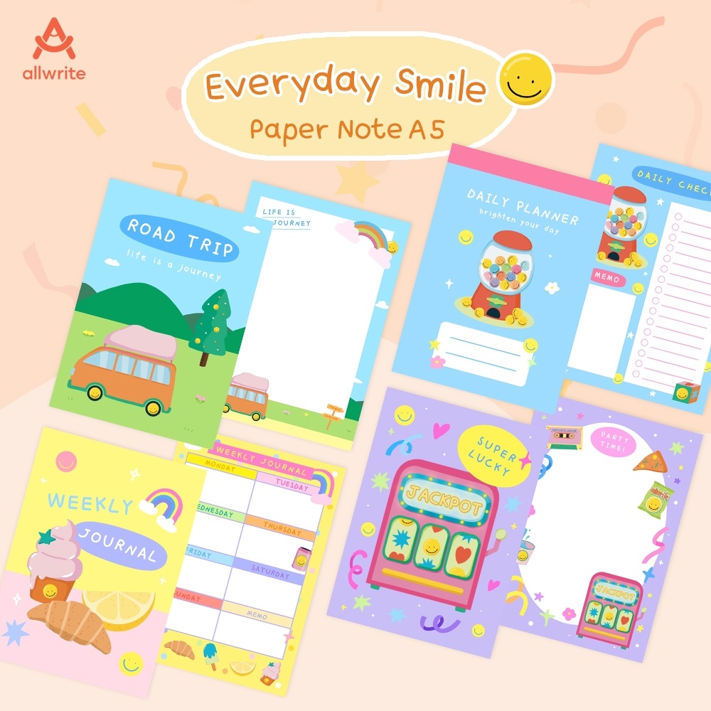 allwrite - Everyday Smile Paper note A5 | Shopee Thailand