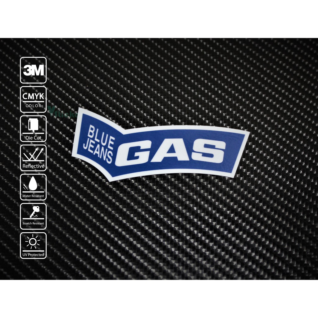 สติ๊กเกอร์ติดรถ Sticker Blue Jeans GAS 096 | Shopee Thailand
