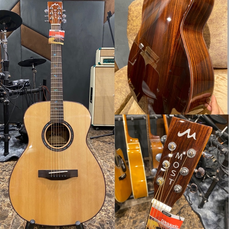 #กีต้าร์โปร่ง กีต้าร์โปร่งไฟฟ้าMost M-01 ไม้หน้าแท้Top solid สปูช ไม้ ...