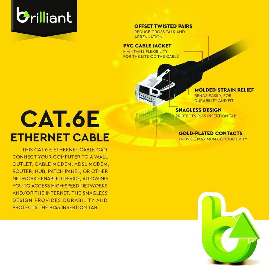 Brilliant LAN Cat6E Ethernet Cable สายแลนสำเร็จรูปพร้อมใช้งาน ยาว 3m ...