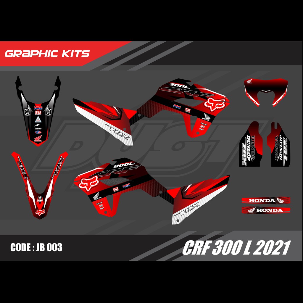 สติ๊กเกอร์วิบาก Honda CRF 300L 2021ทั้งคัน Graphic kit สติ๊กเกอร์เคลือบ ...