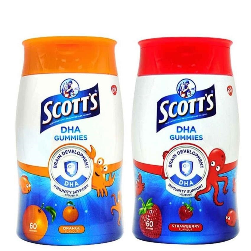 Scott's DHA gummies strawberry & Oren (60s × 2bottles) | Shopee Thailand