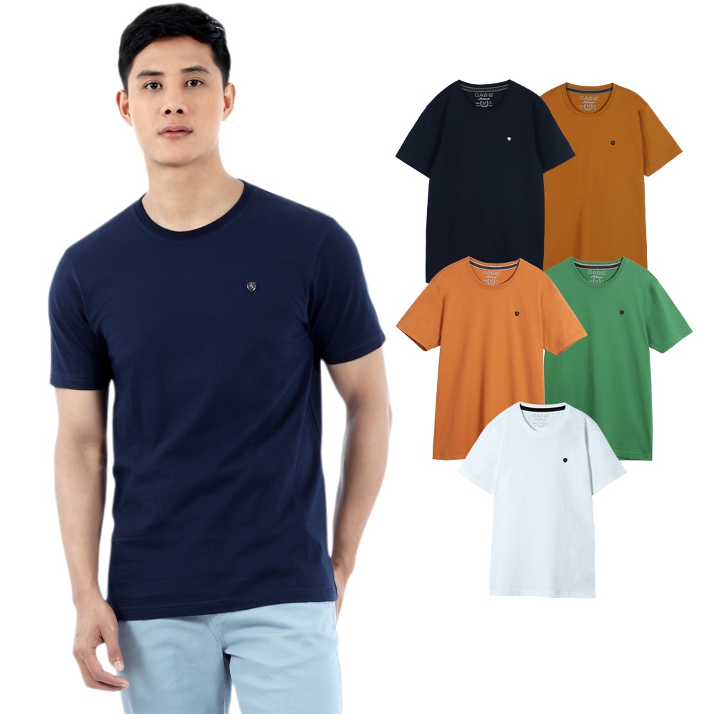 OASIS เสื้อยืด คอกลม ผู้ชาย T-shirt รุ่น MTC-1389 | Shopee Thailand