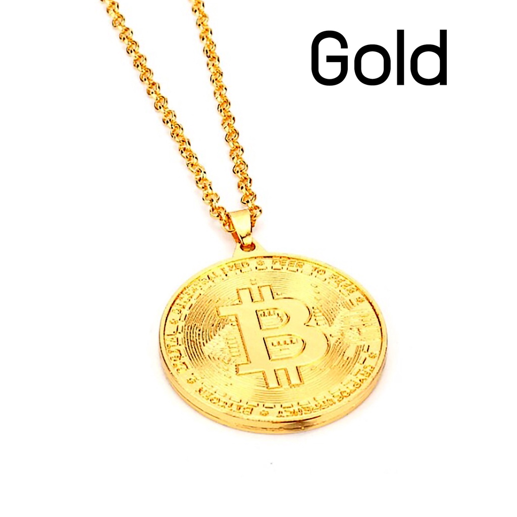 Bitcoin Necklace สร้อยคอ เหรียญบิตคอยน์ เครื่องรางห้อยคอ เสริมโชคลาภ ใน ...