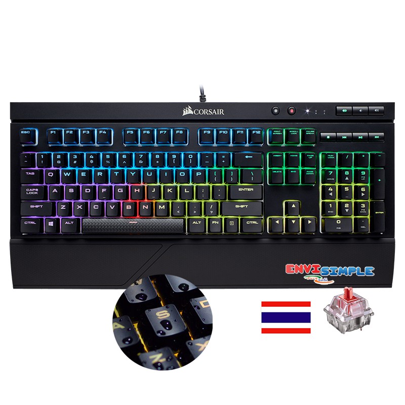 CORSAIR K68 RGB Mechanical Gaming Keyboard / Cherry MX Red/กันน้ำ | Shopee Thailand