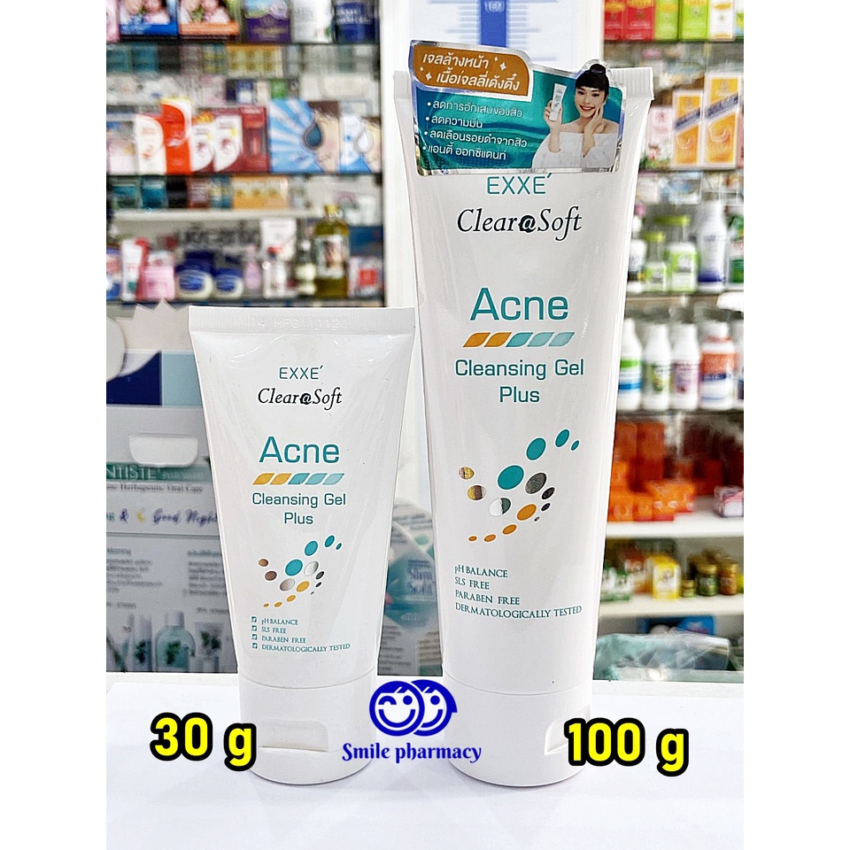 Exp.03/2026 EXXE' Clearasoft Acne Cleansing Gel Plus 30g / 100g เจลล้าง ...