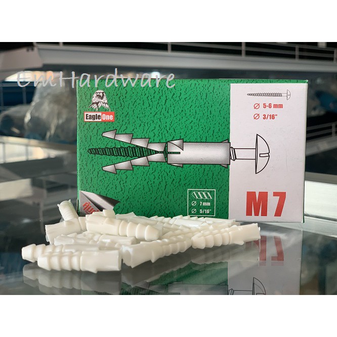 พุก ปุ๊กพลาสติก (Wall Plug) สีขาว Eagle One # M6, M7, M8 | Shopee Thailand