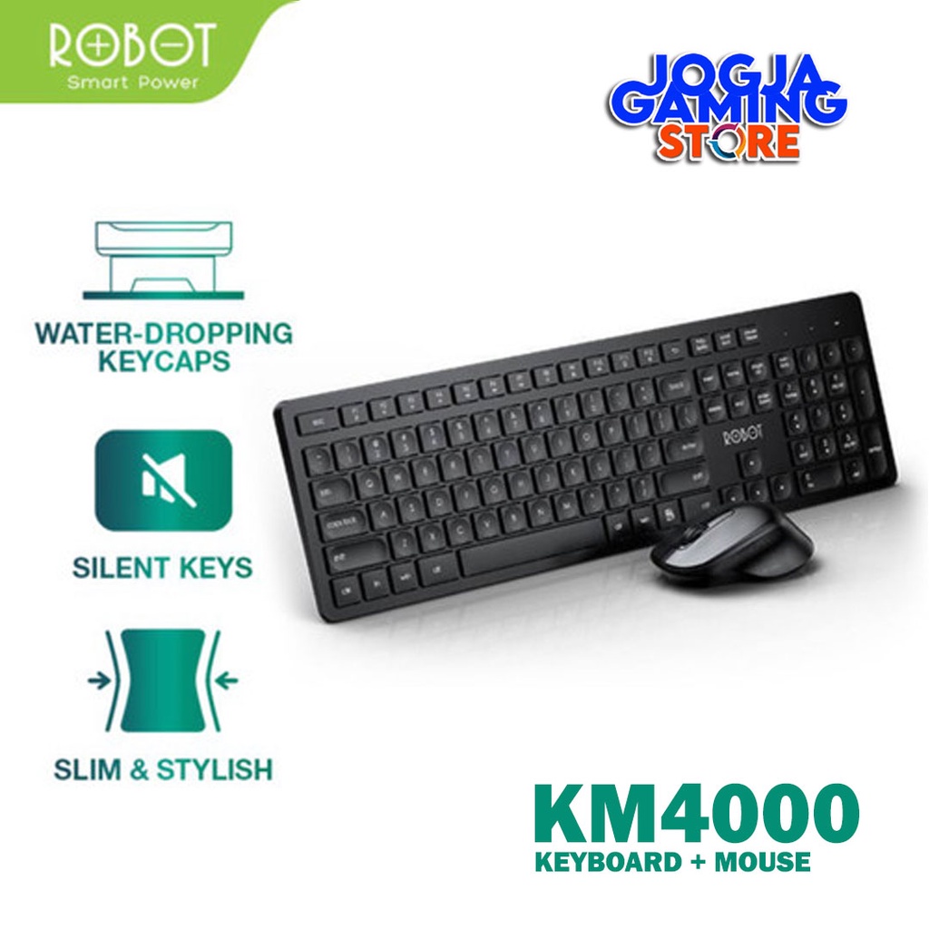 Robot KM4000 เมาส์คีย์บอร์ดบลูทูธไร้สาย ตัวรับสัญญาณ USB | Shopee Thailand