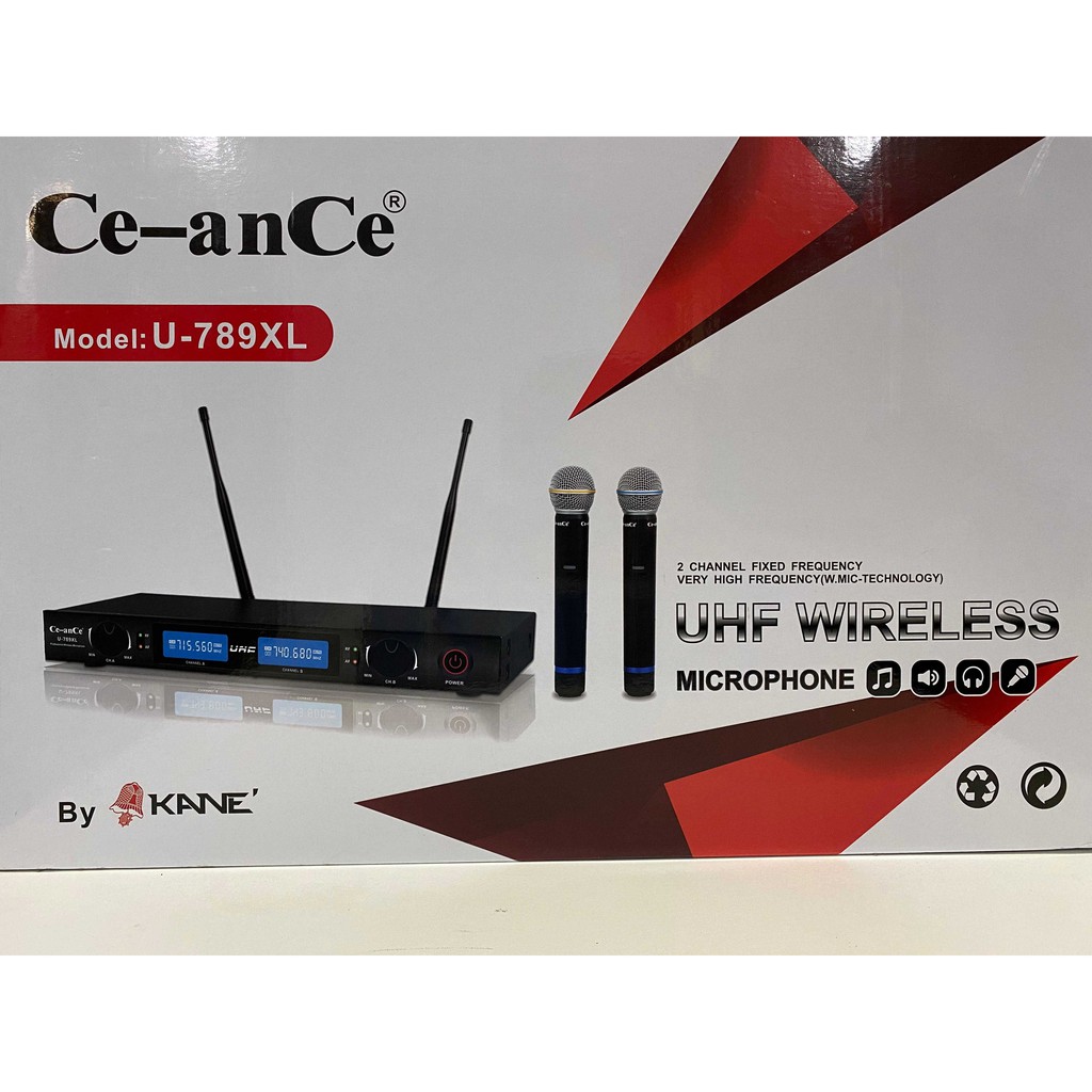 ไมค์ลอย ไมโครโฟนไร้สาย แบบมือถือ ไมค์ 2 ตัว Ce-anCe U-789XL Wireless Microphone UHF | Shopee ...