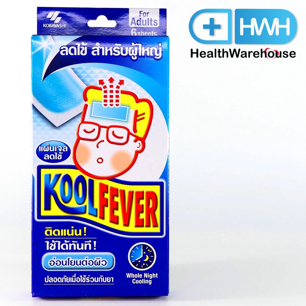 KoolFever for Adults 1 กล่องมี 6 แผ่น Kool Fever Cooling Gel คูลฟีเวอร์ ...
