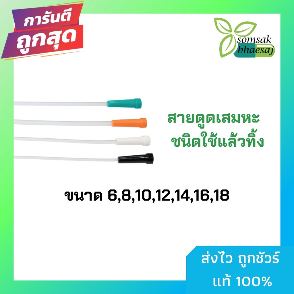 สายดูดเสมหะ Suction Catheter SEKURE เบอร์ 8, 10, 12, 14, 16 (ชนิดไม่มี ...