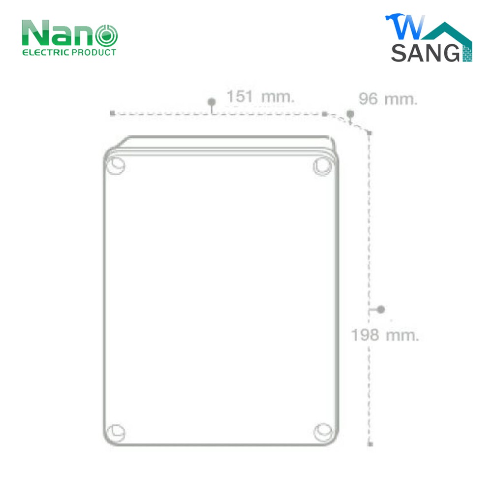 บล็อกกันน้ำ กล่องกันน้ำ บล็อคลอยกันน้ำ พลาสติก NANO 205W สีขาว 8x6x4 ...