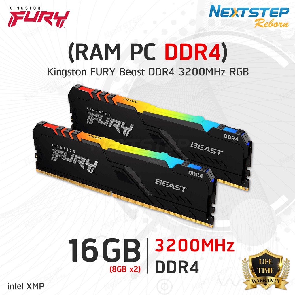 Ram 16GB (8Gx2) DDR4 3200MHz Kingston FURY Beast DDR4 RGB for PC แรม ...