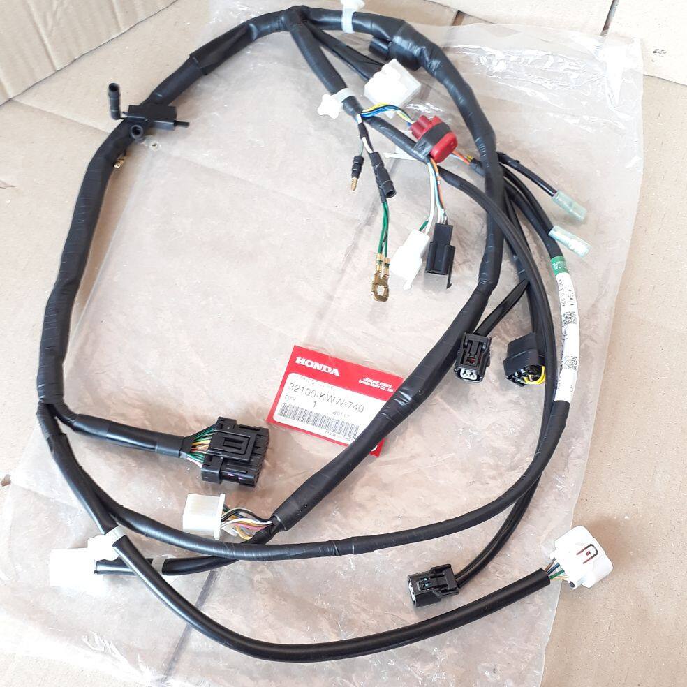 32100-KWW-740ชุดสายไฟแท้เวฟ110iรุ่นท่อลอด(2)สตาร์ทมือปี2011-2013,1ชุด ...