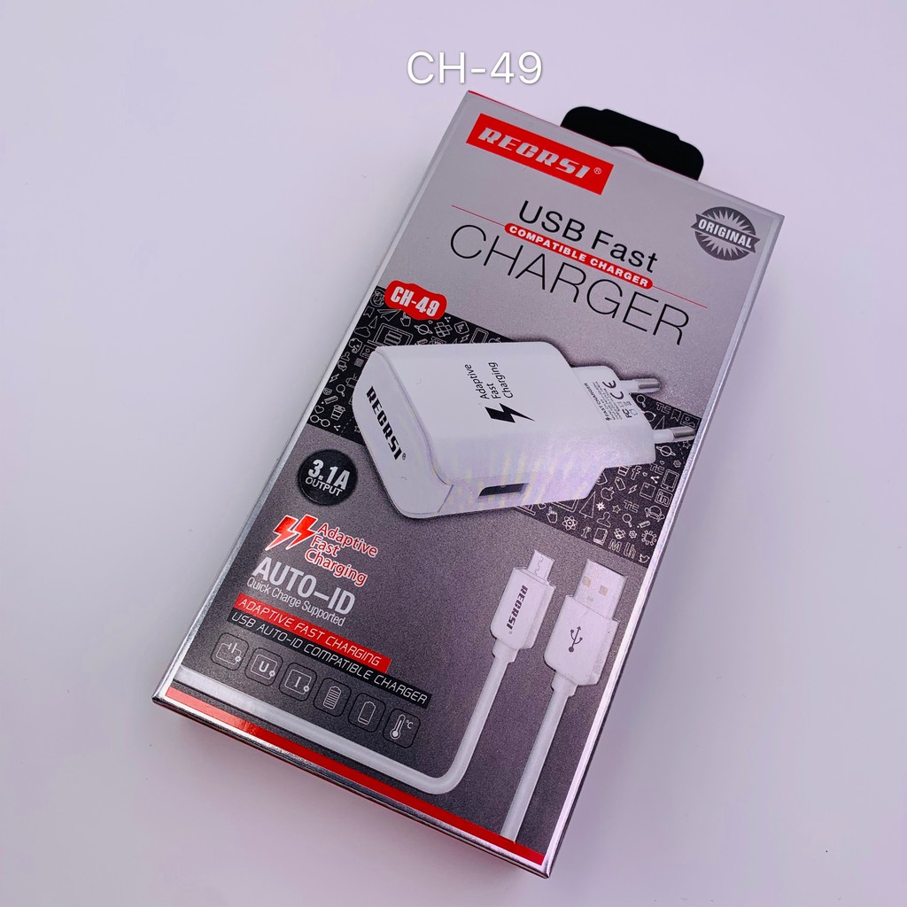 RECRSI CH-49 สายชาร์จพร้อมปลั๊ก USE Charger Set Fast Charging 3.1A ...