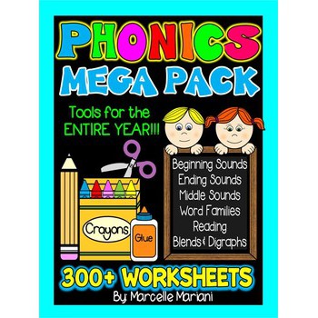 KINDERGARTEN PHONICS WORKSHEETS -300+ WORKSHEETS KG to Grade 1.การเรียน ...