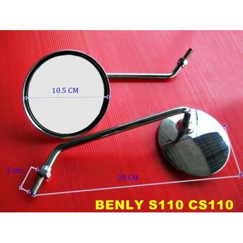 SIDE MIRROR SET "OLD STYLE" ROUND SHAPE For HONDA BENLY S110 CS110 ...