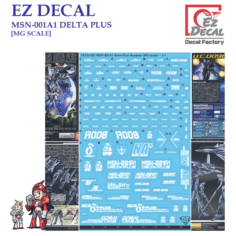 ดีคอลน้ำ [EZ DECAL] CSTM102 MSN-001A1 DELTA PLUS [MG SCALE] Water Decal ...
