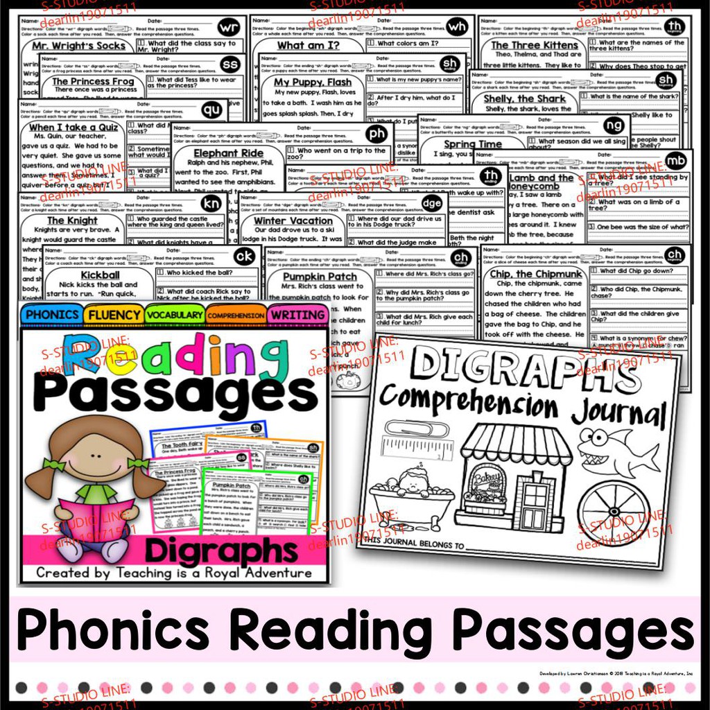 Digraph Reading Passages - Fluency and Skill Based Comprehension ...