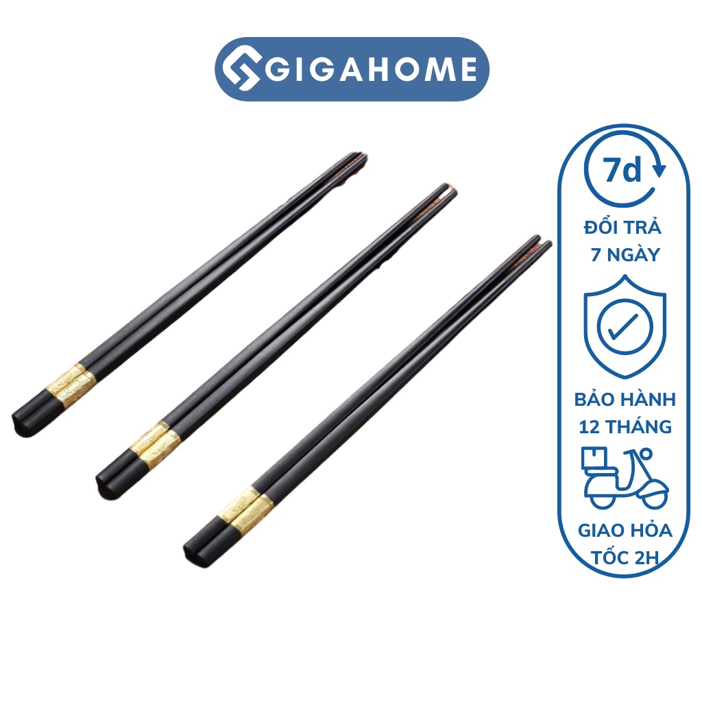 ชุดตะเกียบโลหะผสมสไตล์ญี่ปุ่นกันลื่นทนอุณหภูมิสูง 10 คู่ กิ๊กก้าโฮม 5343 | Shopee Thailand