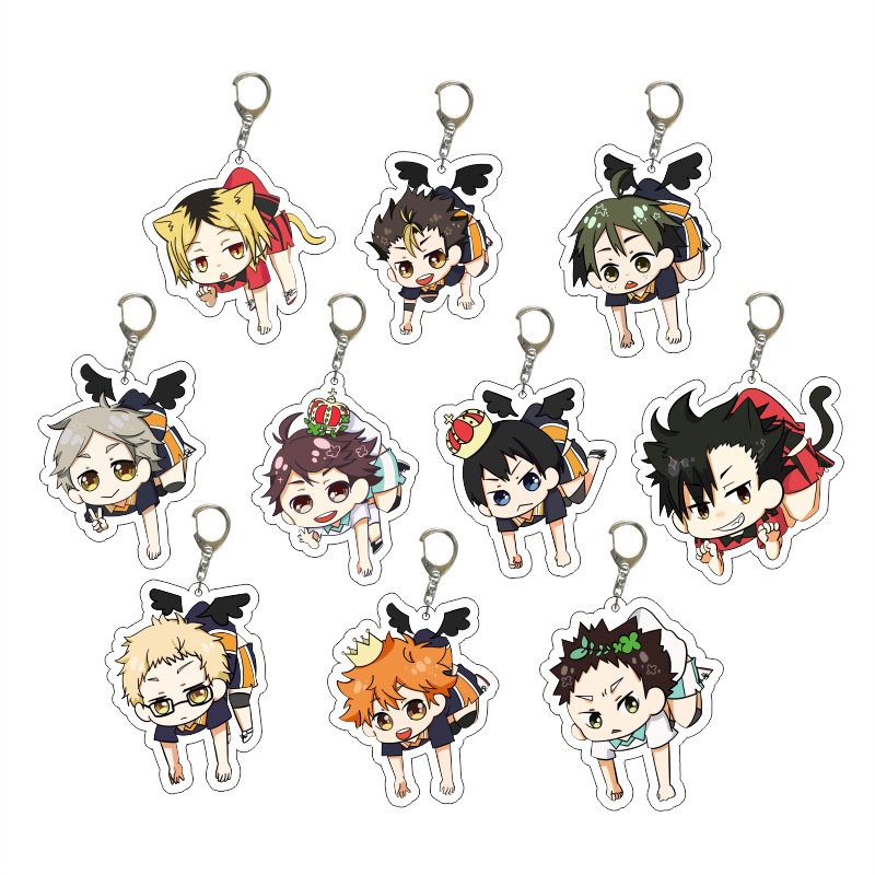 Haikyuu ปีกปีศาจน้อย Key Chain แอนิเมชั่นญี่ปุ่น ของที่ระลึก Key Ring ...