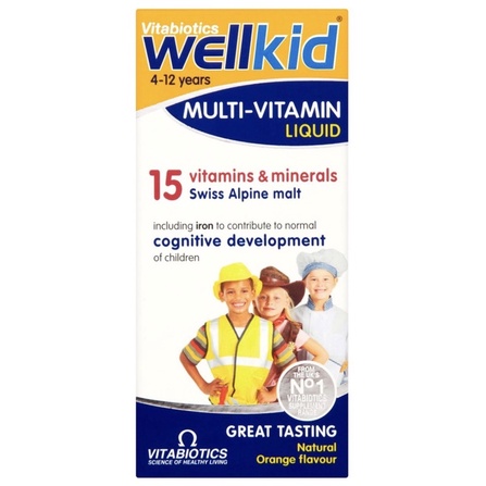 Wellkid วิตามินรวมรสส้ม Vitabiotics Wellkid Multi-Vitamin Liquid 150ml ...