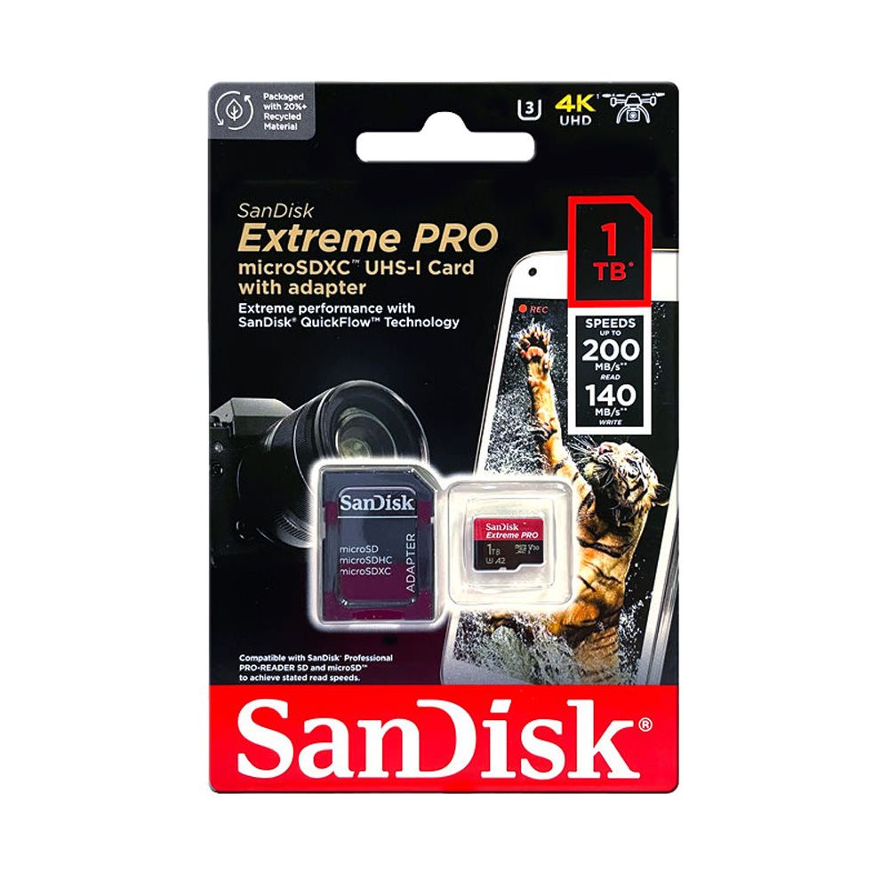 SanDisk 1TB Extreme PRO MicroSDXC UHS-I Memory Card (200MB/s) with SD adapter | Shopee Thailand
