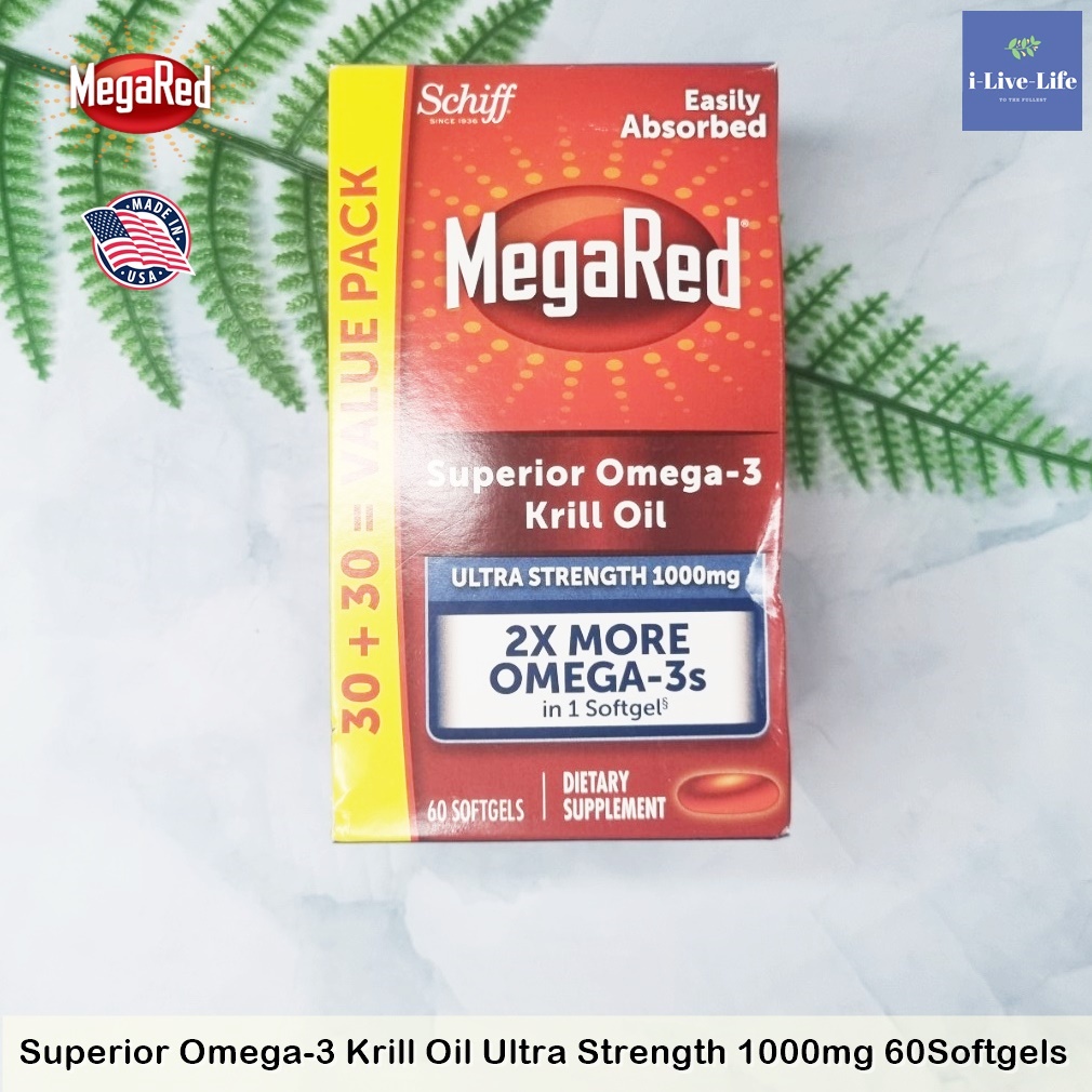 Schiff - MegaRed Superior Omega-3 Krill Oil Ultra Strength 1000 mg 60 ...