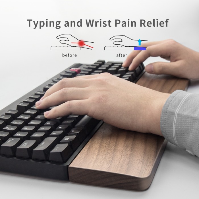 Triple W Keychron Wooden Walnut Wrist Pad สุขภาพระดับพรีเมียมไม้แป้น ...
