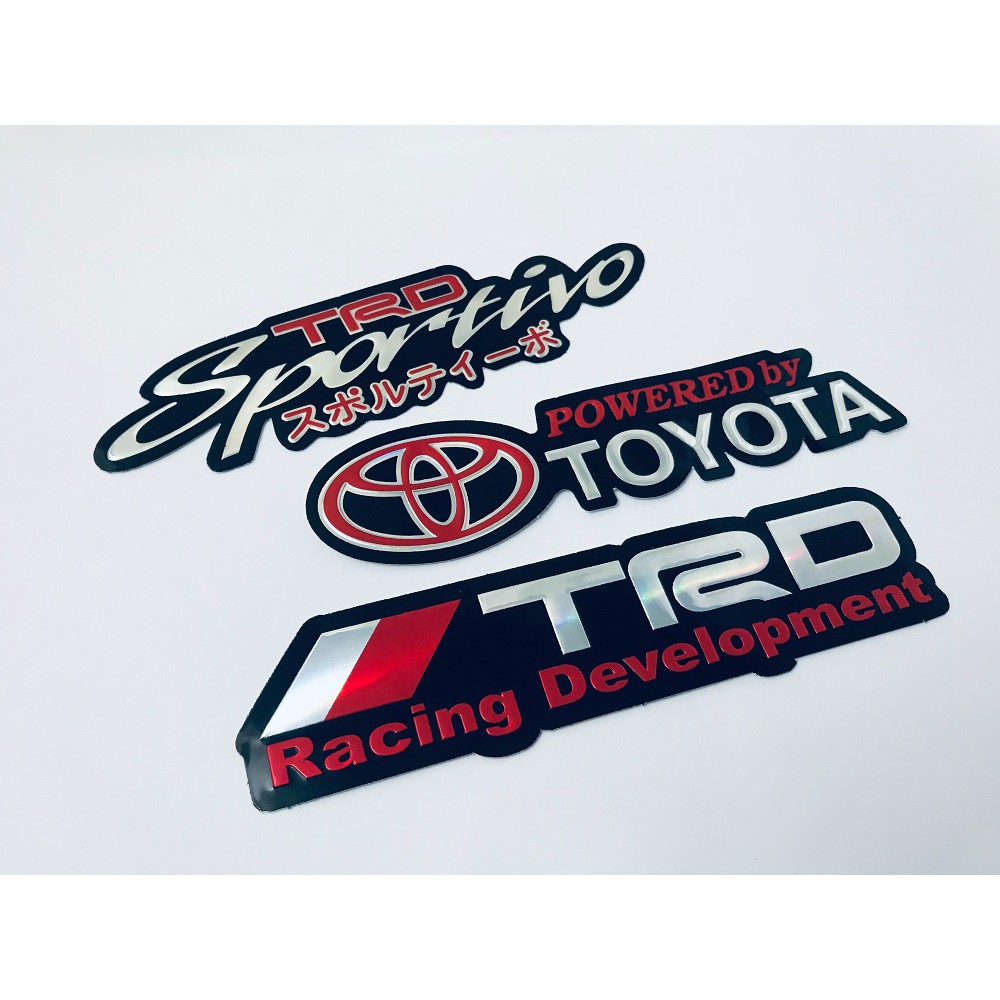 สติ๊กเกอร์ TRD Toyota Racing Sportivo JDM สติกเกอร์ สีแดง 3ชิ้น Foil ...