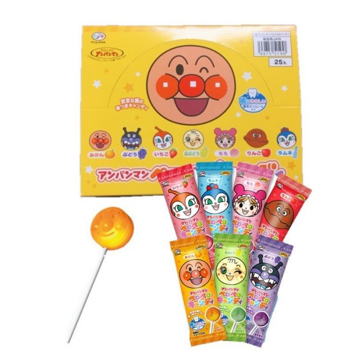 Candy Stick Anpanman ( ยกแพ็ค25ชิ้น) อันปังแมน อมยิ้มป้องกันฟันผุ รส ...