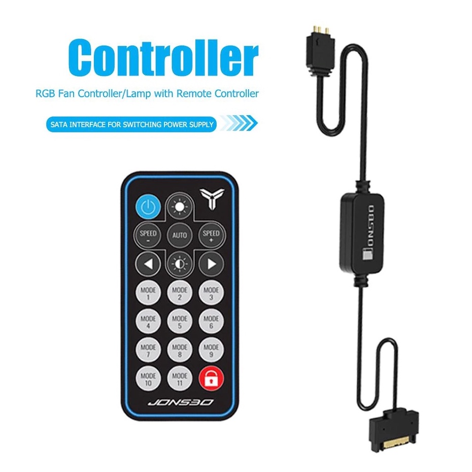 Remote RGB Controller 3pin 5V / 4pin 12V SATA/Molex Power Supply ...