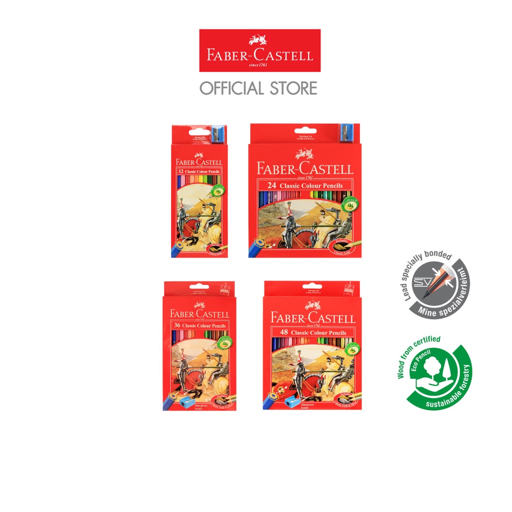 Faber-Castell Knight Classic color pencil ดินสอสีไม้อัศวิน กล่องกระดาษ ...