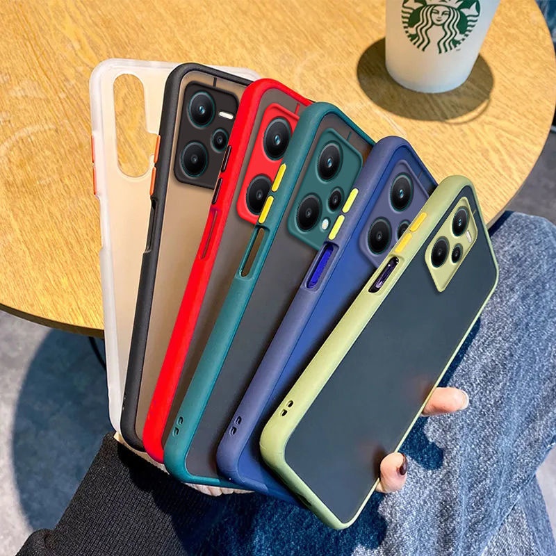 เคสขอบสีเรียวมีกันกระแทกโทรศัพท์ Realme C53 C55 C30 C30s C35 C25 C25s