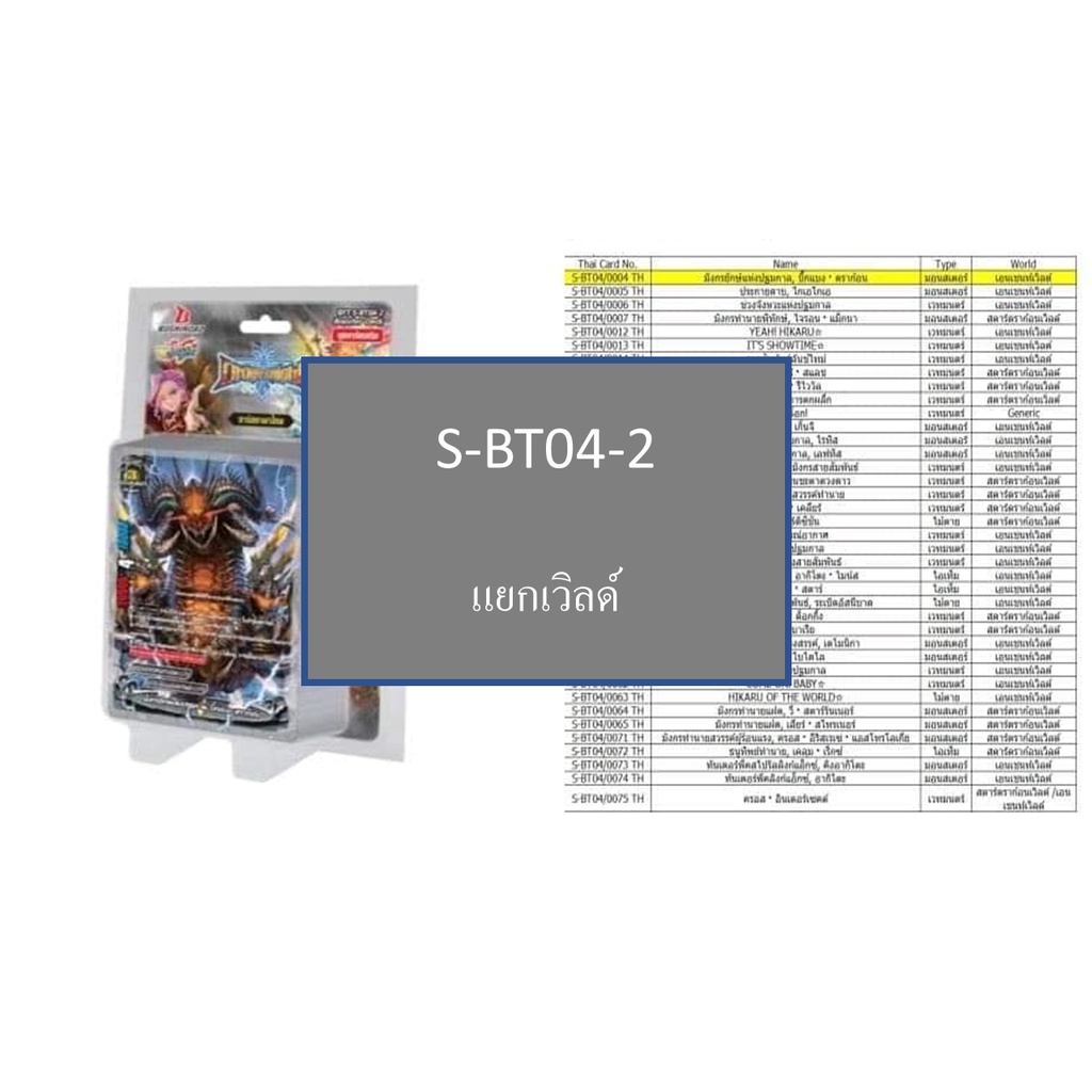 บัดดี้ไฟท์ S-BT04-2 แยกเวิลด์ มังกรต้นกำเนิด ภาคีมังกร มังกรทรงกลมฟ้า แจ๊คไนฟ์ | Shopee Thailand