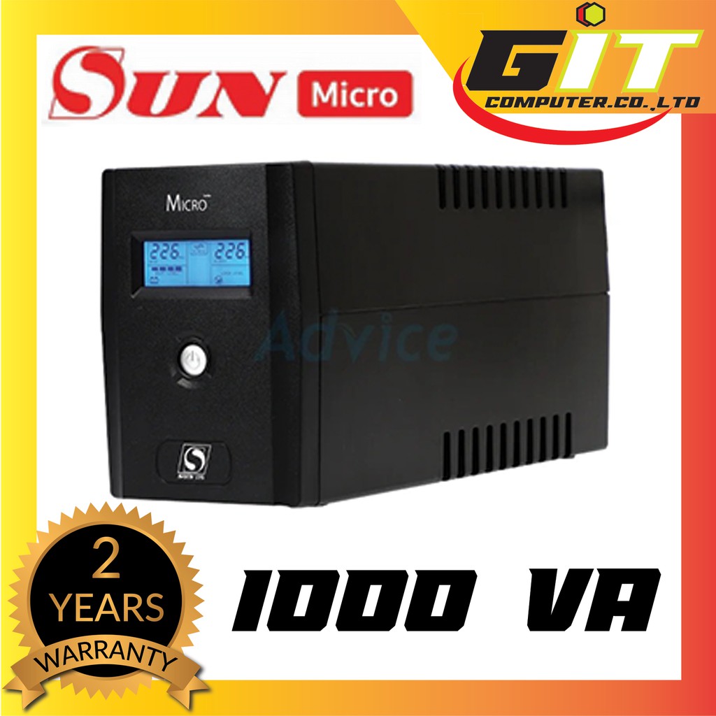 SUN UPS 1000VA Micro (LCD) รับประกันศูนย์ 2 ปี | Shopee Thailand